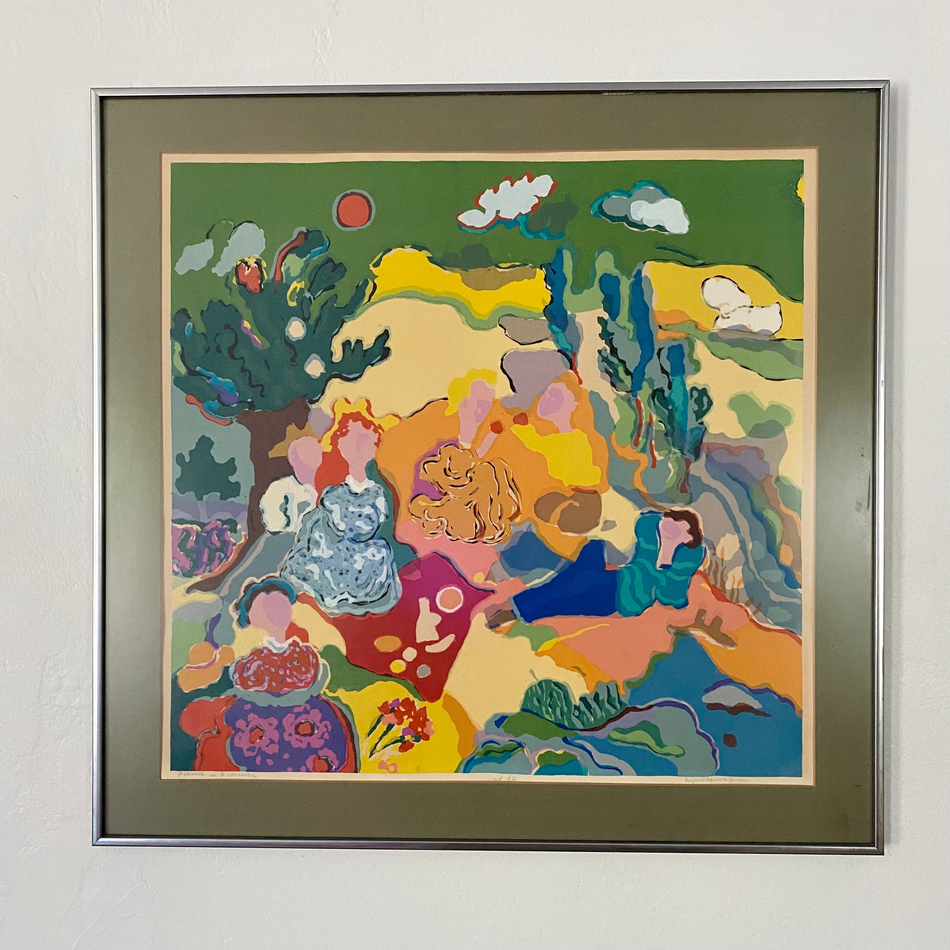 Lynn Larson Inlow "Landscape" print signed, edition 36, 1980's vintage – Los Ageless Art